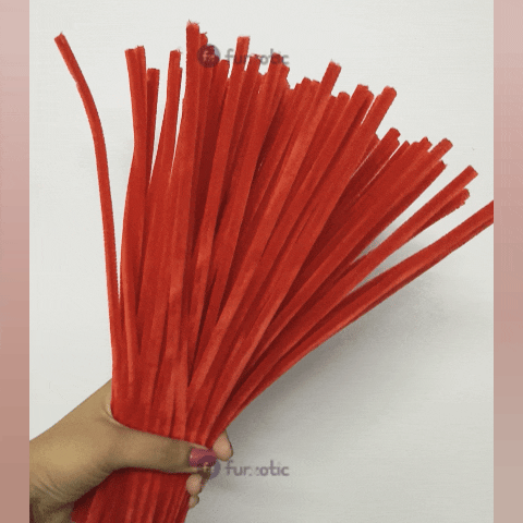 8mm Pipe Cleaner Plain 100pcs (Red) – Furxotic